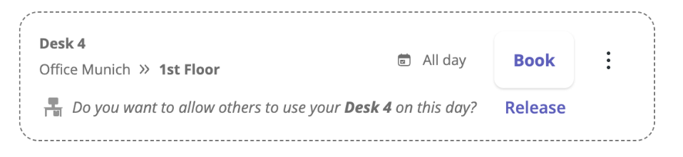 How do I used a fixed desk and how can I release it for others to use?