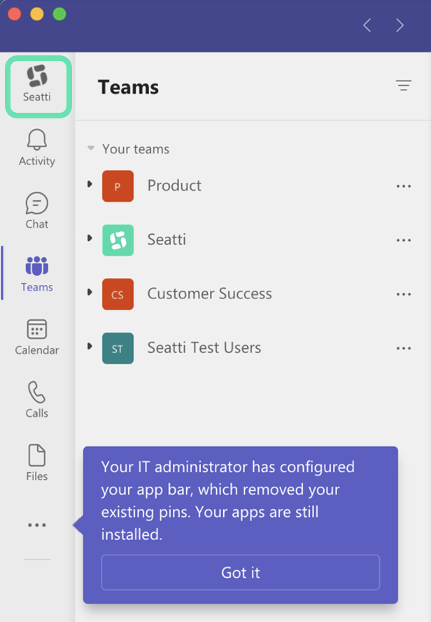Teams App Store Version: how do I install Seatti for my organization?